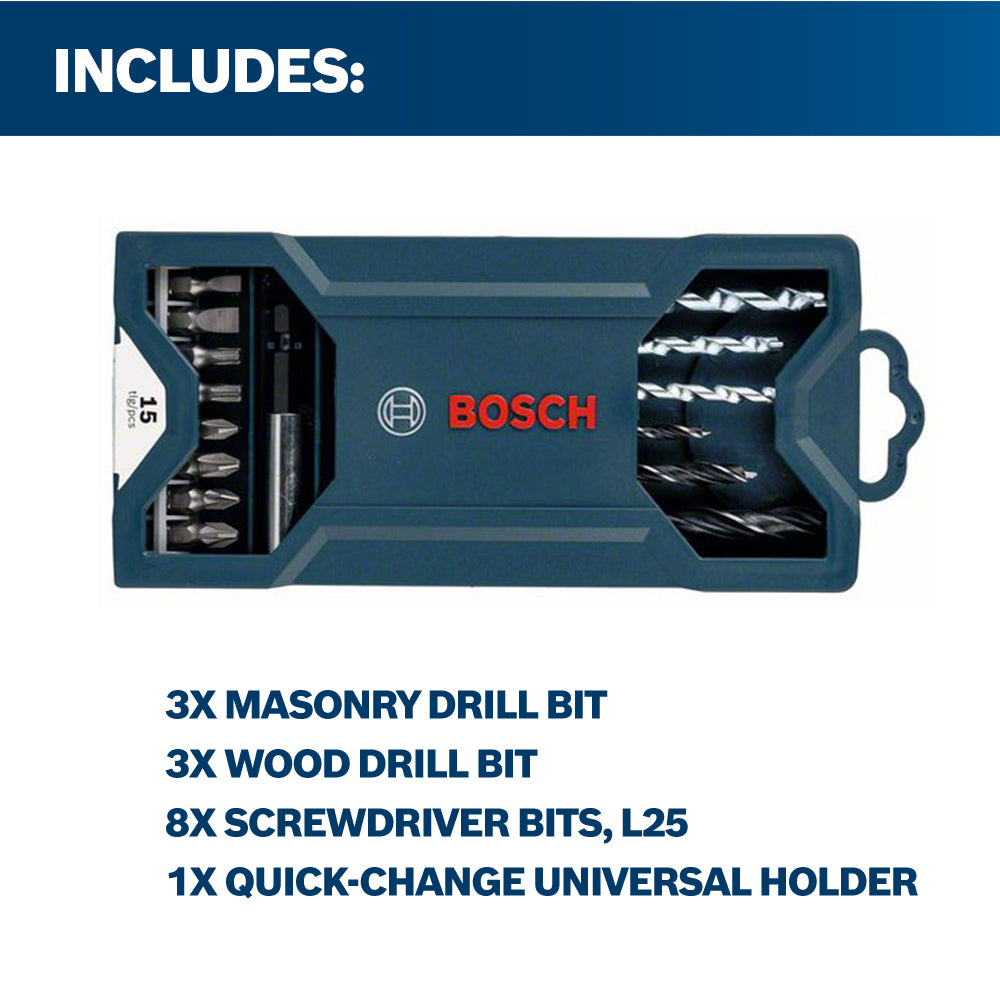 Bosch 15 pcs Mini-X-Line Set – Bosch By BGE